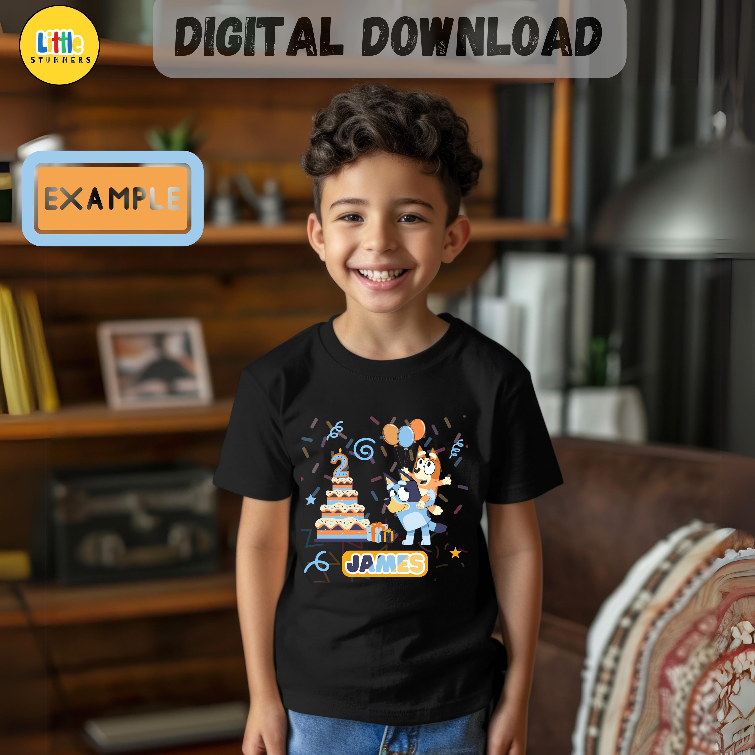 Personalised Bluey Kids Birthday PNG SVG JPG, Custom Bluey Name and Age ...