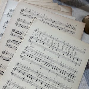 Antique Music Paper. 25 Sheets of Genuine Vintage Music Sheets. Large ...