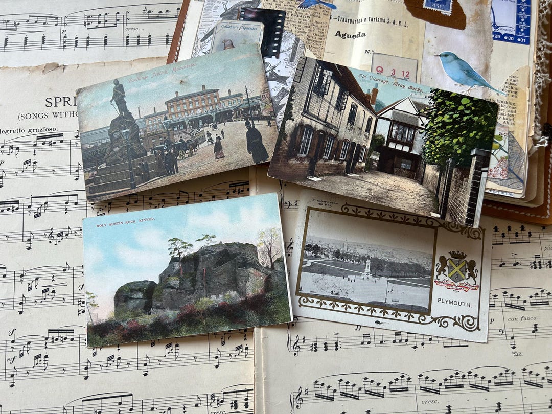 Vintage Postcards. English Scenes, Bray, Plymouth, Kinver, Manchester ...