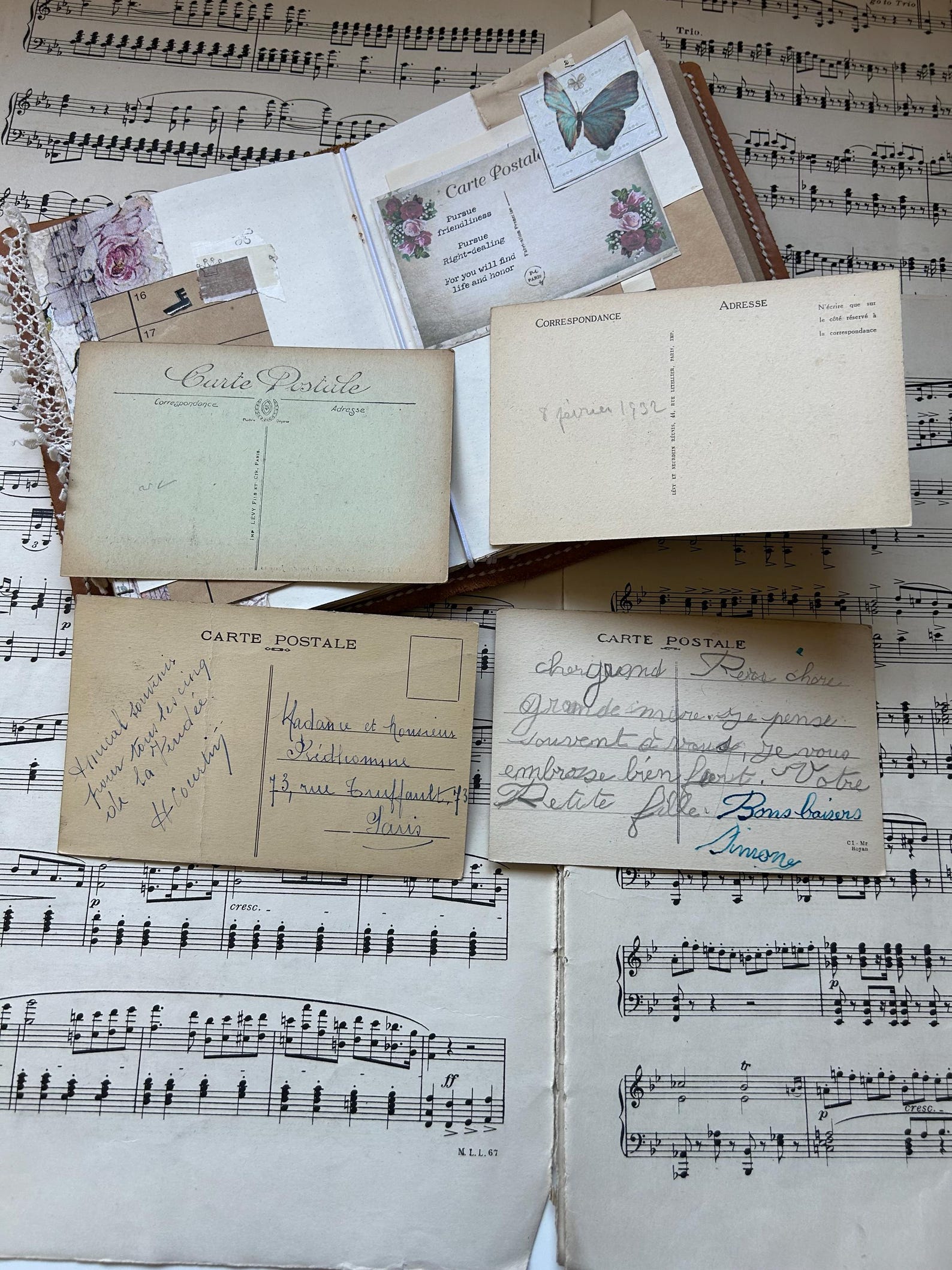 French Vintage Postcards. Four Postcards of France. Black and White ...
