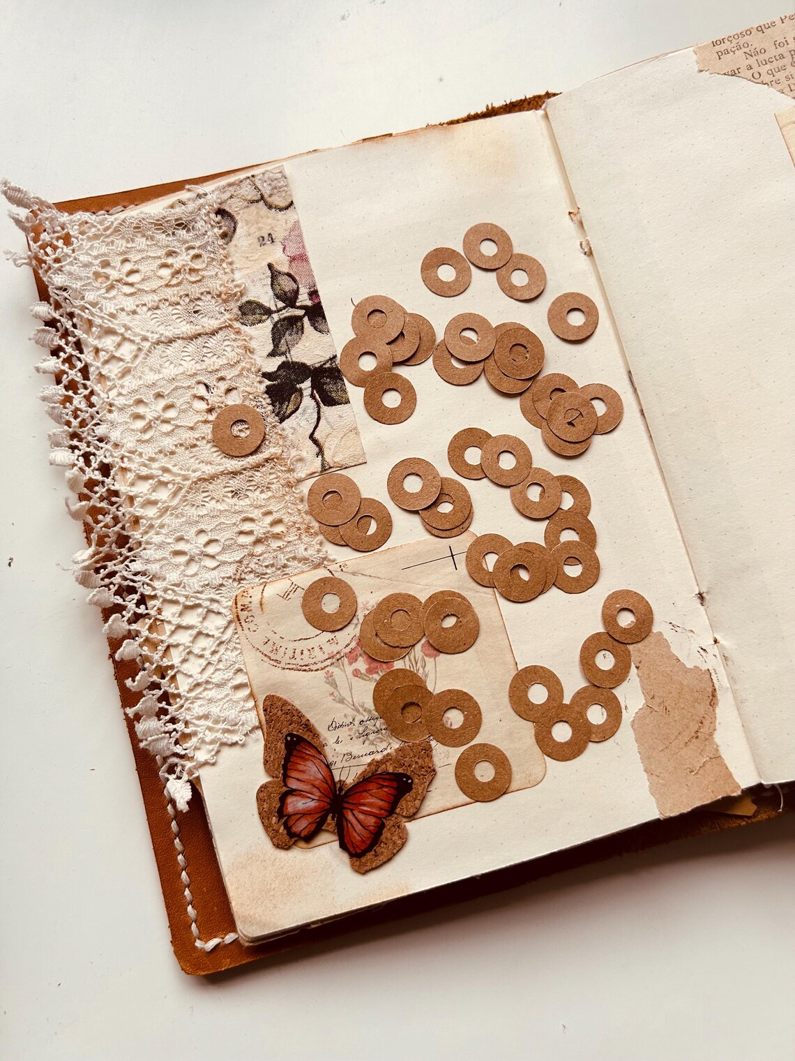 50 Brown Paper Hole Reinforcers: Vintage Tag Repair, Junk Journal - Etsy