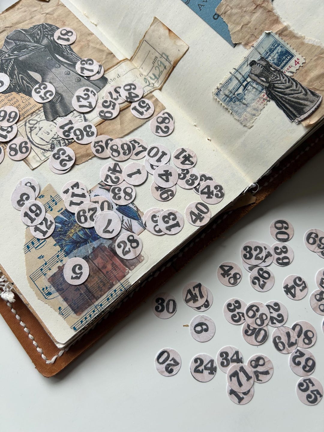 Mini Paper Numbers for Junk Journals. Vintage Style Handmade Toppers ...