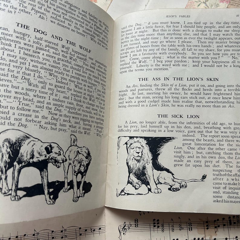 Vintage Aesop's Fables Children's Book. Vintage Children's Book of ...