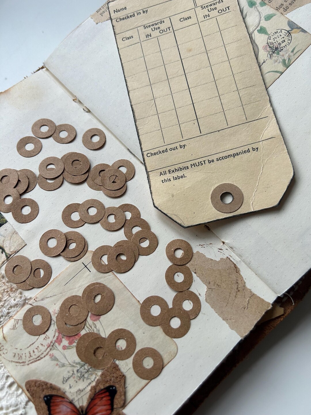 50 Brown Paper Hole Reinforcers: Vintage Tag Repair, Junk Journal - Etsy