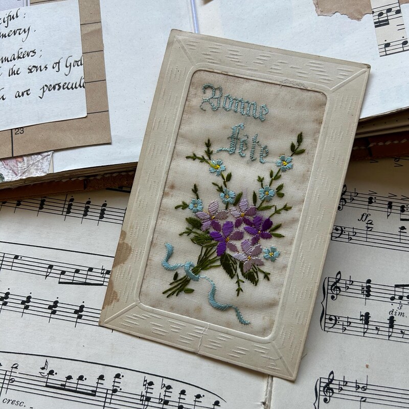 Embroidered Postcard - Etsy