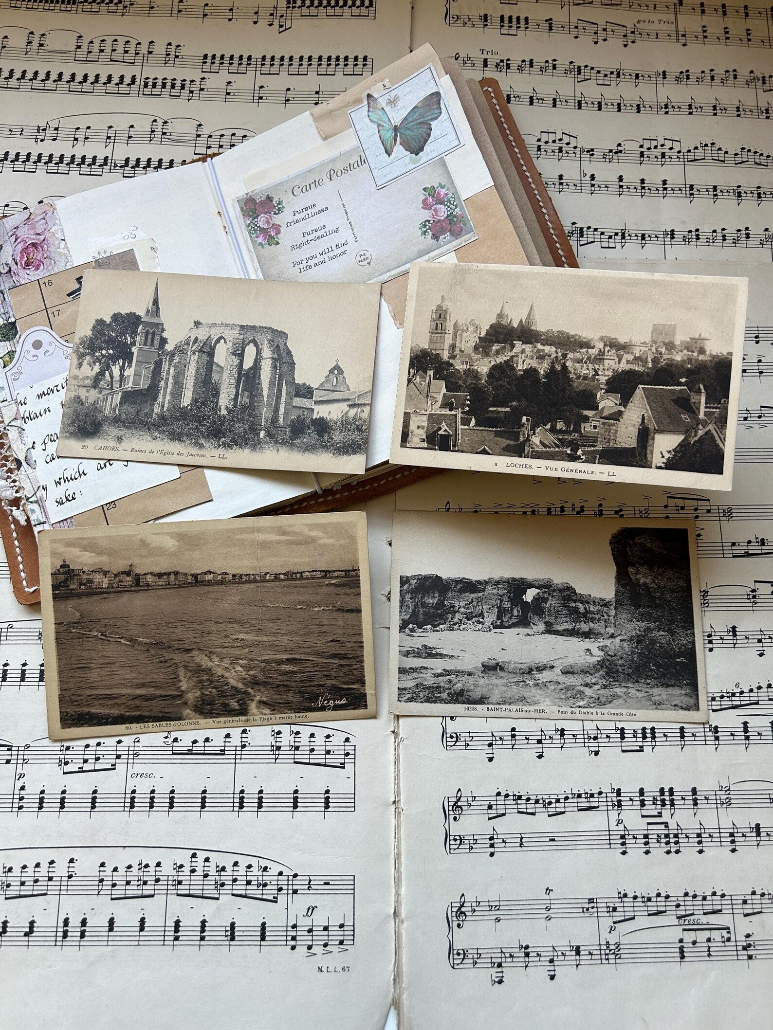 French Vintage Postcards. Four Postcards of France. Black and White ...