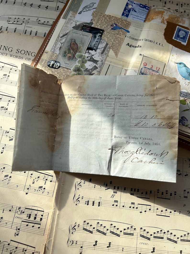 1856 Antique Letter From the Bank of Upper Canada. Vintage Handwriting ...