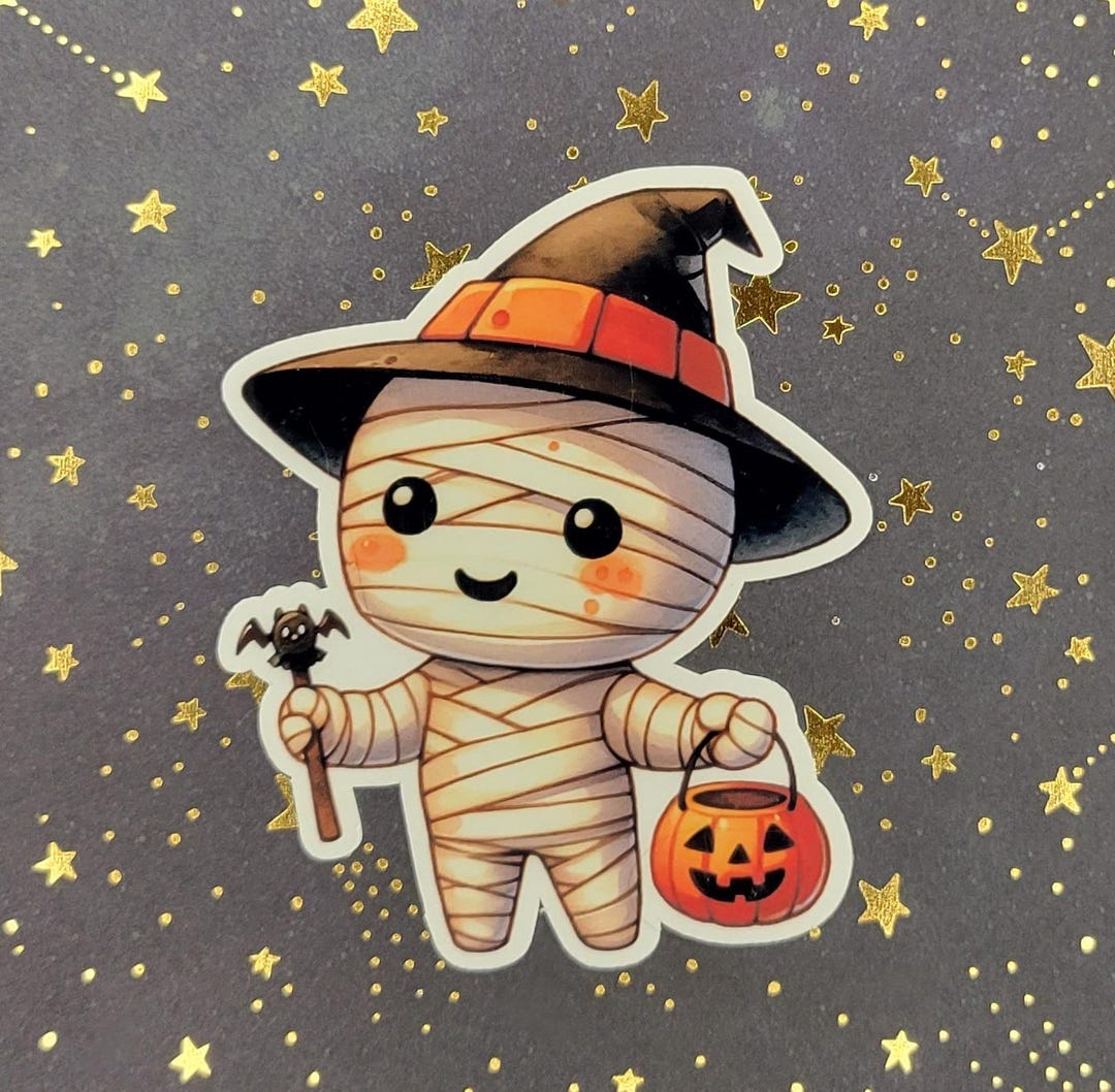 Halloween Mummy Vinyl Sticker - Etsy