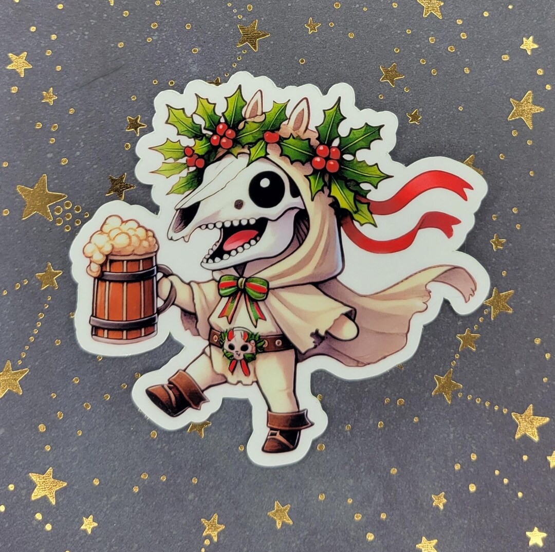 Holiday Mari Lwyd Vinyl Sticker - Etsy