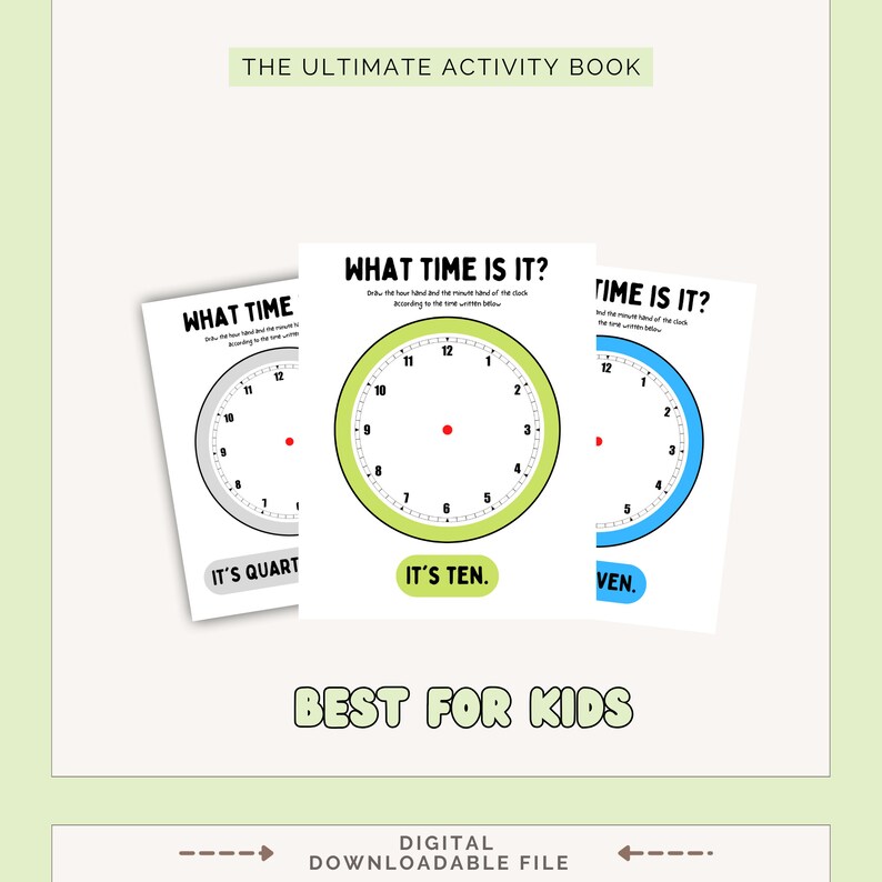 What Time is It Printable Busy Book Activity: Clock Essential Skills ...