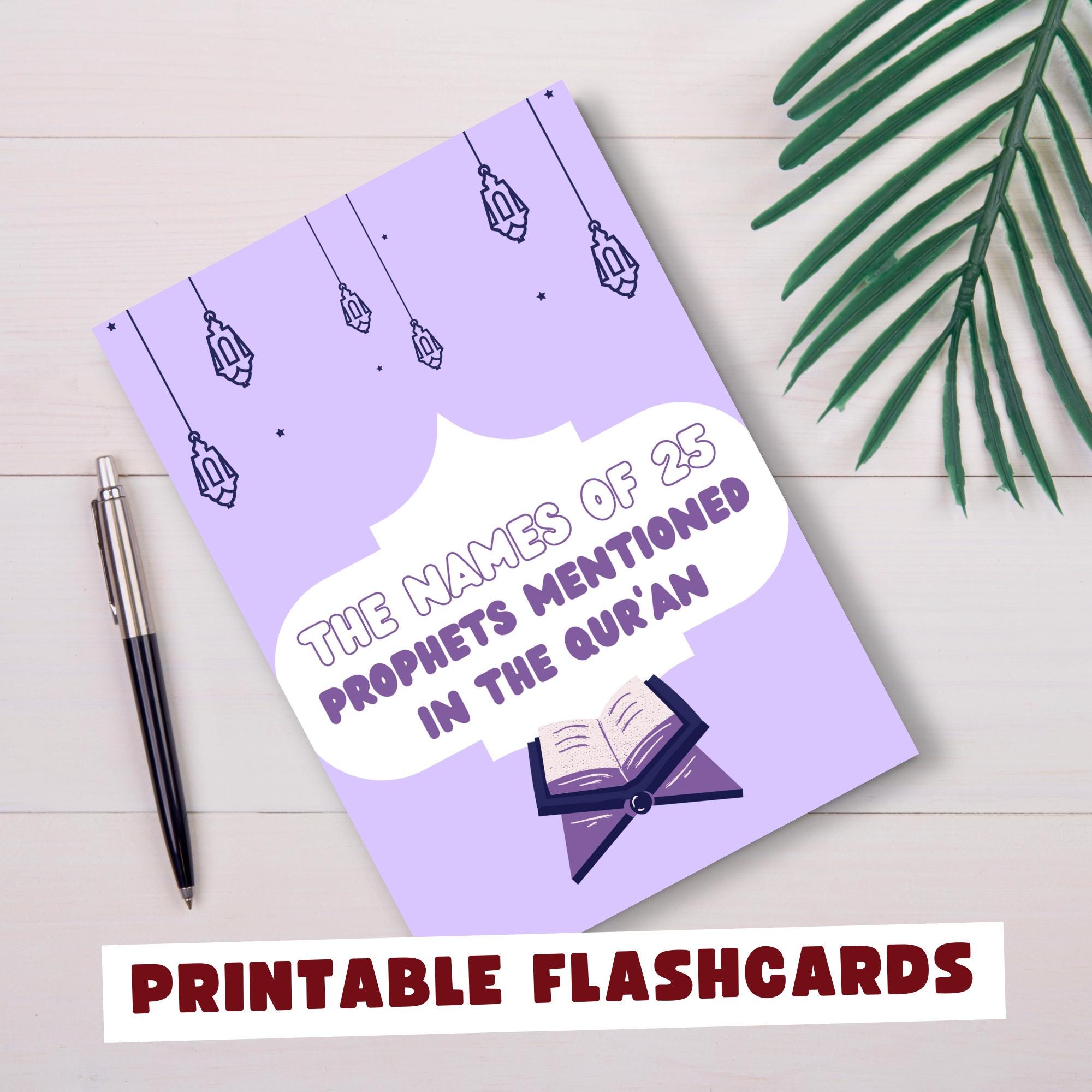 Prophets in Islam Flashcard, Arabic Flash Cards, Islamic Studies ...