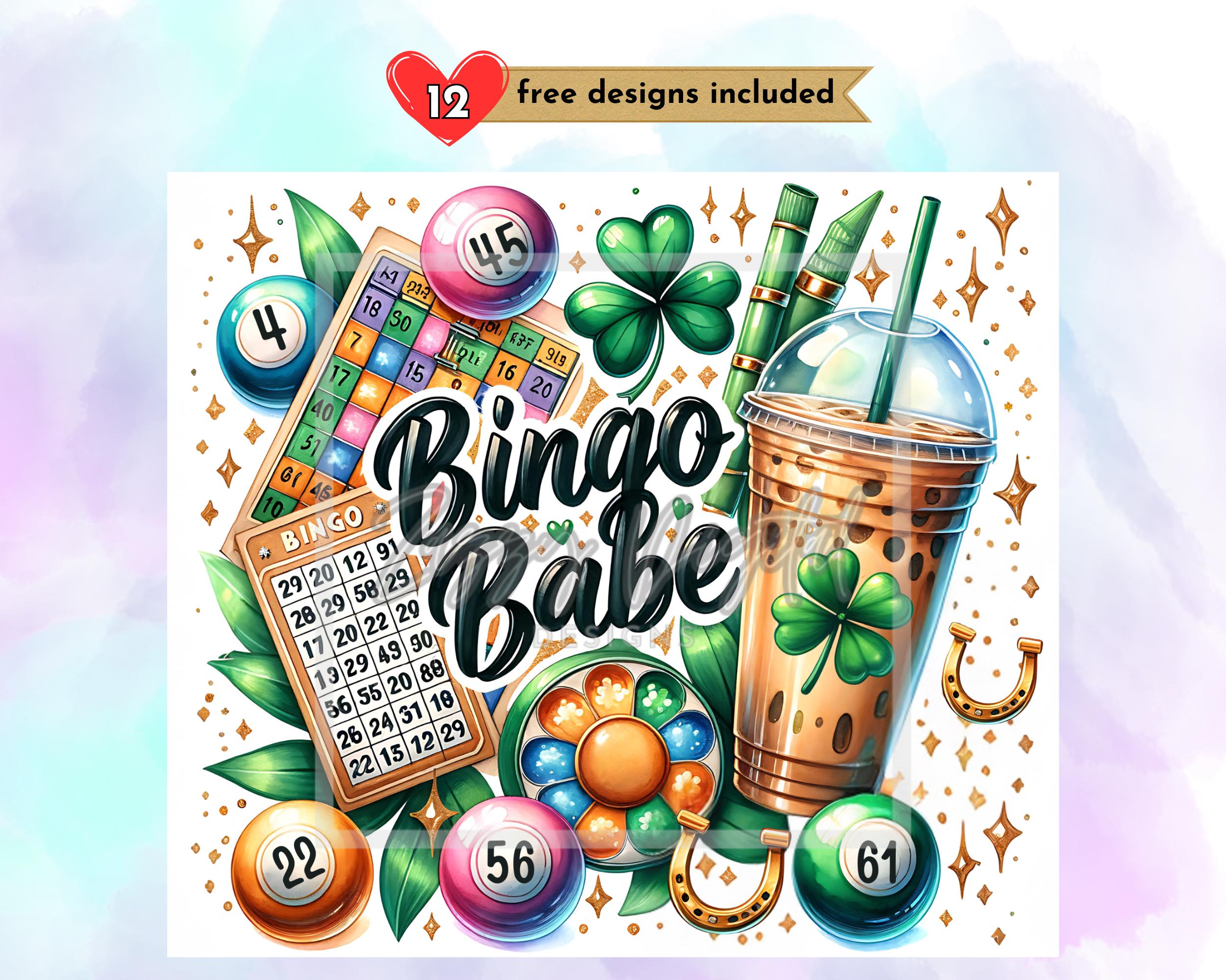 Bingo Babe 20 Oz Skinny Tumbler Sublimation Design Digital Download PNG ...