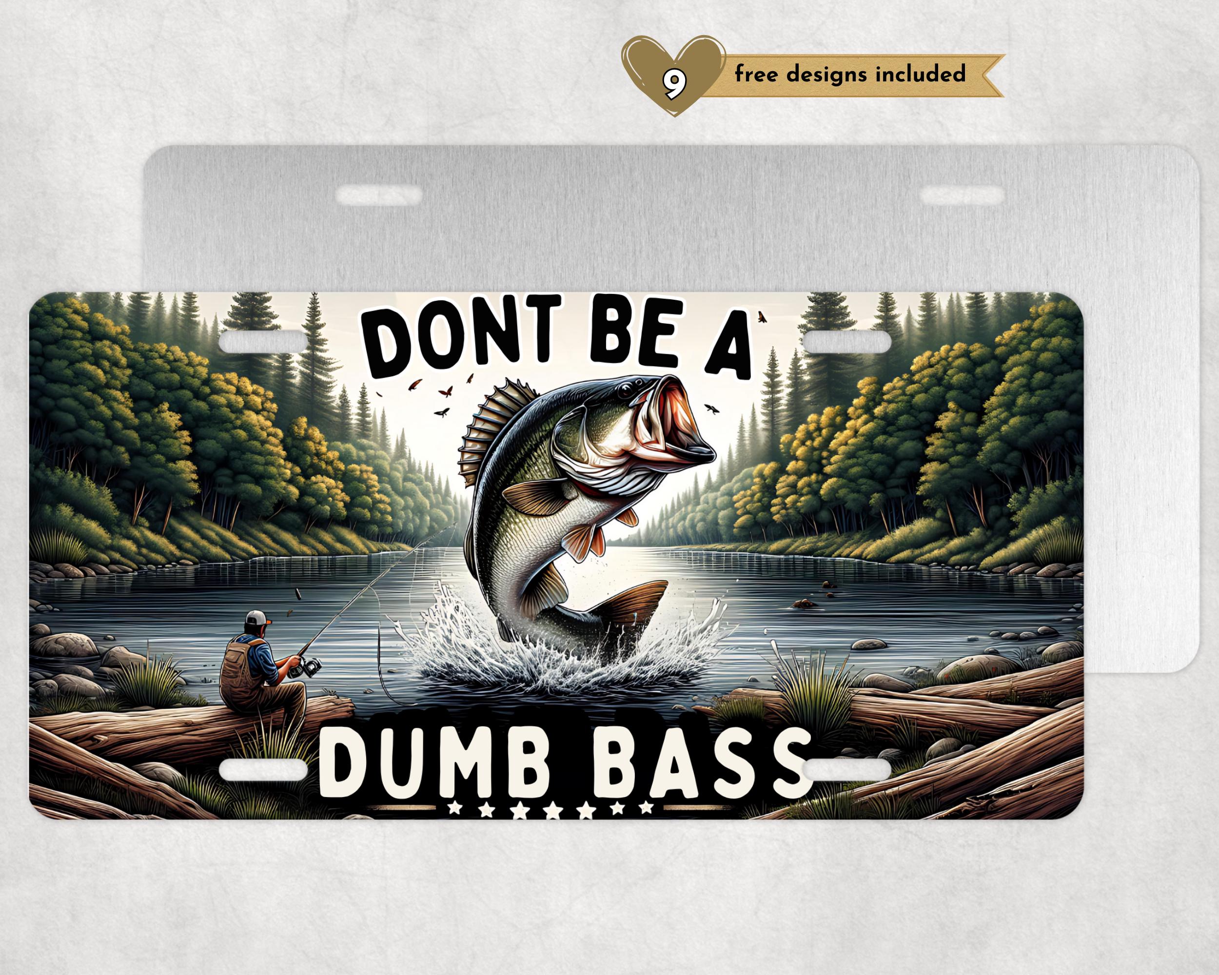 Bass Fishing License Plate Sublimation Design Digital Download PNG ...