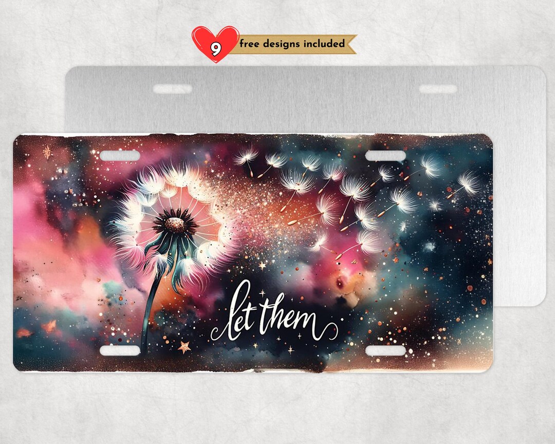 Let Them License Plate Sublimation Positive Affirmations Design Digital ...