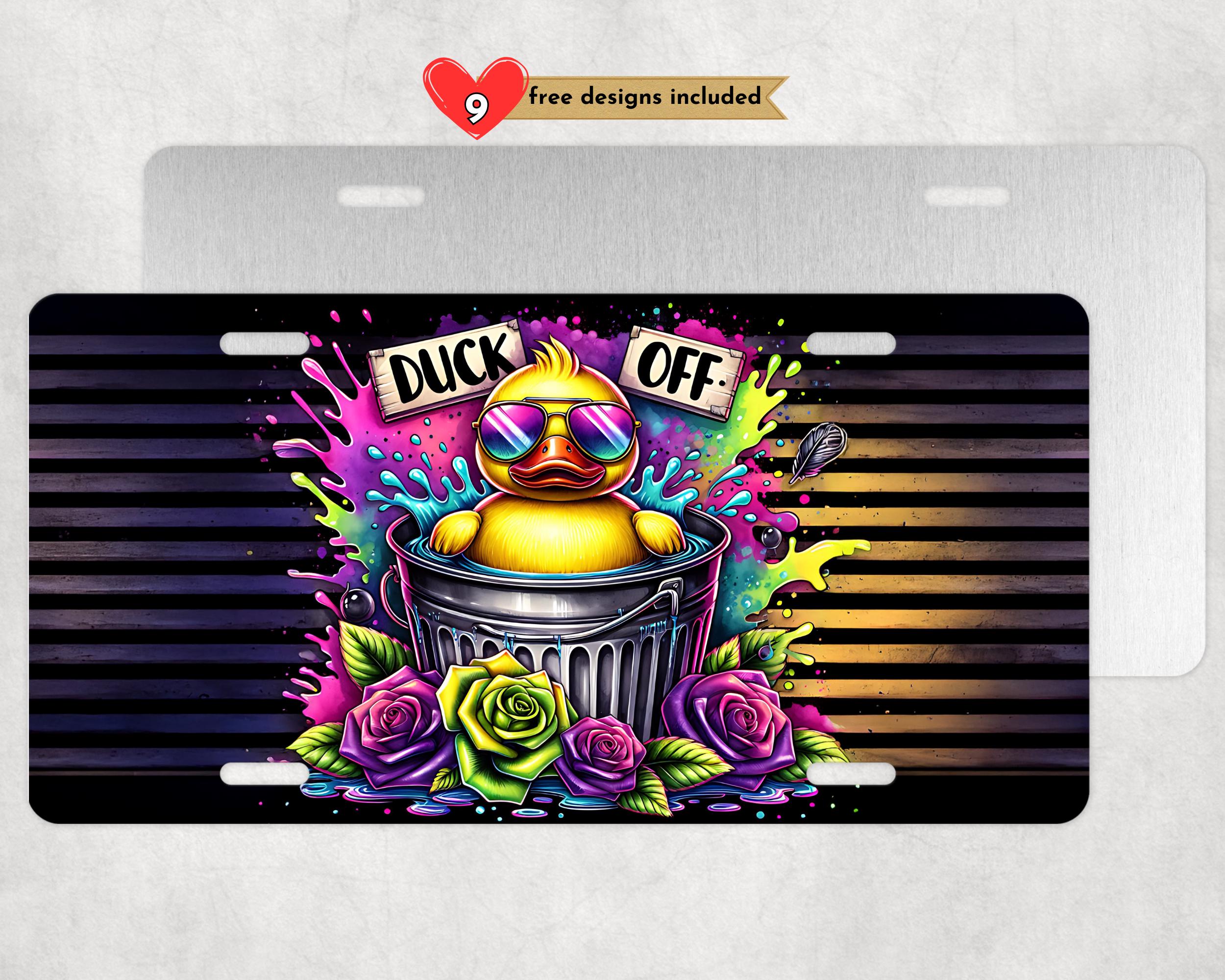 Funny Rubber Duck off License Plate Sublimation Design Digital Download ...