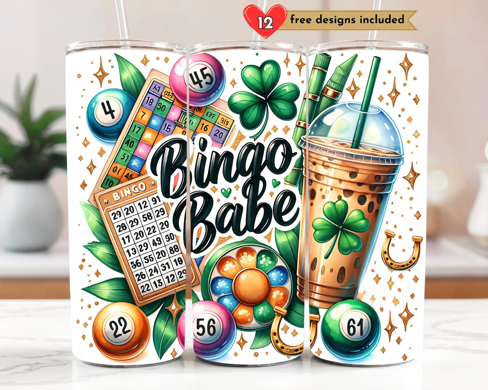 Bingo Babe 20 Oz Skinny Tumbler Sublimation Design Digital Download PNG ...