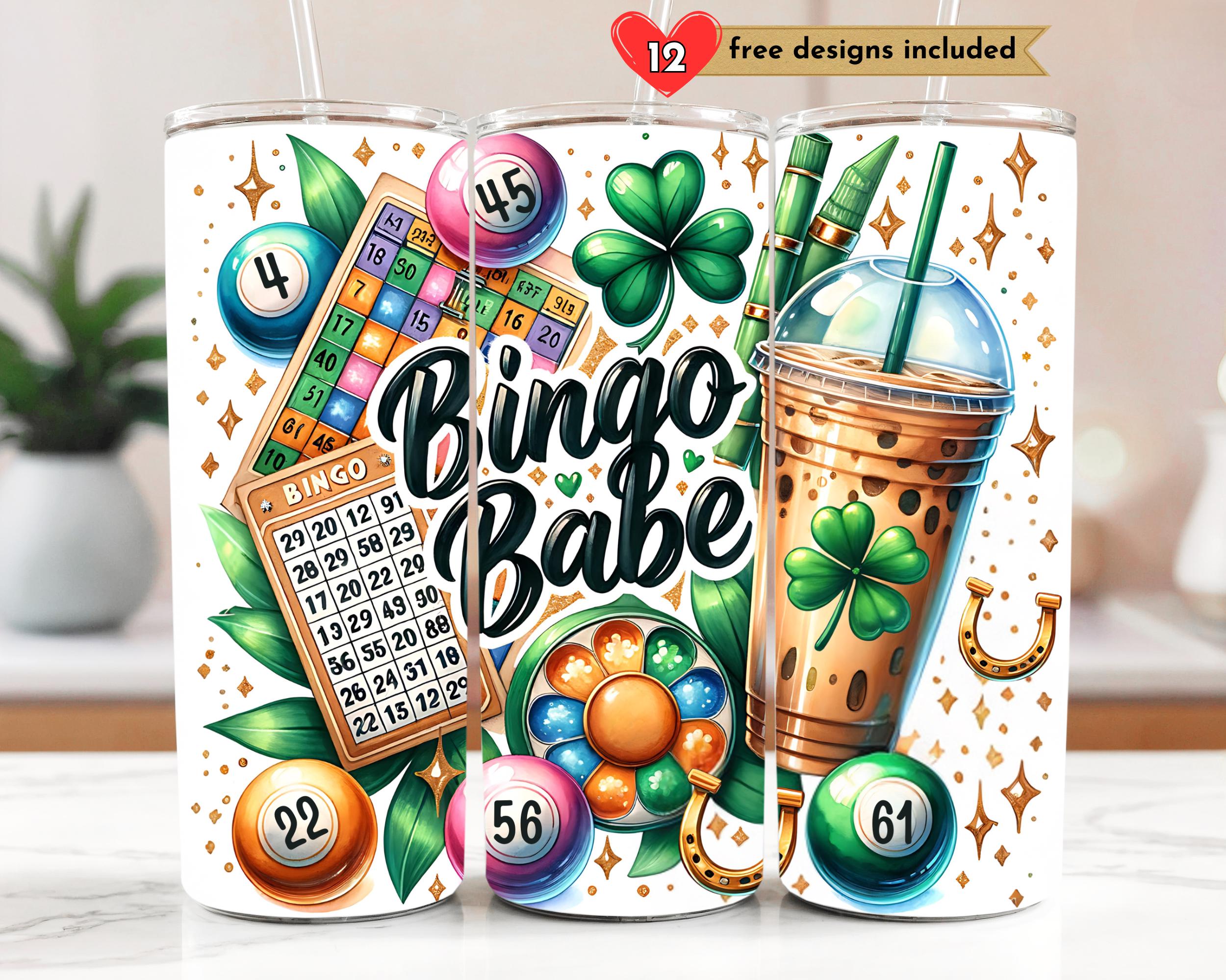 Bingo Babe 20 Oz Skinny Tumbler Sublimation Design Digital Download PNG ...