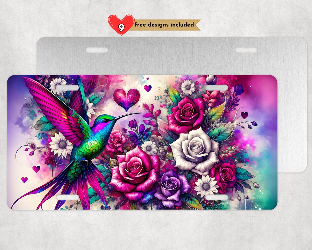 Fantasy Hummingbird Magical License Plate Sublimation Design Digital ...