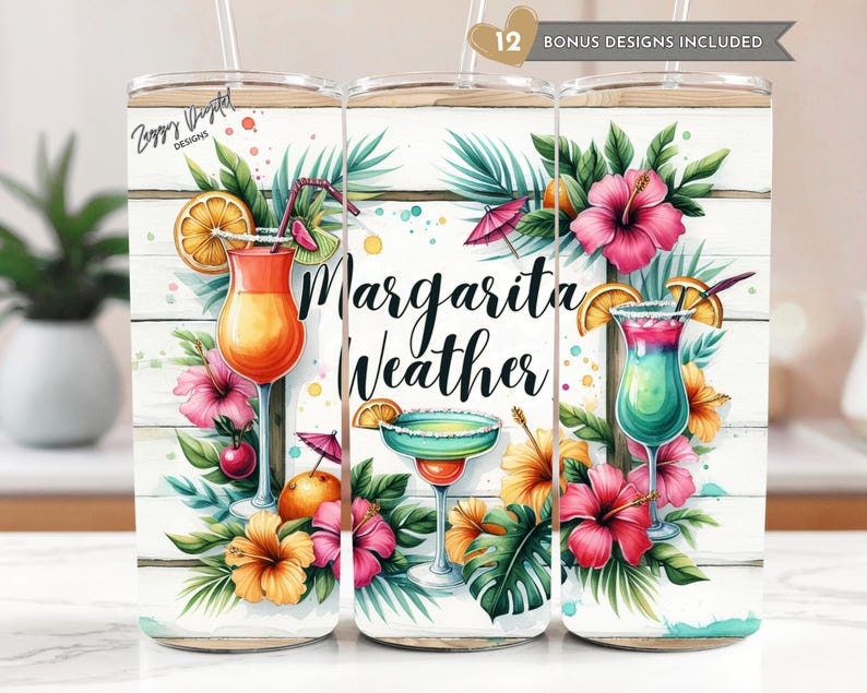 Funny Margarita Weather Tumbler Wrap PNG, Tropical Cocktail 20 Oz ...