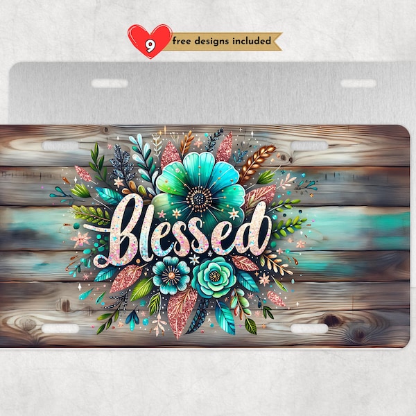 Floral License Plate - Etsy