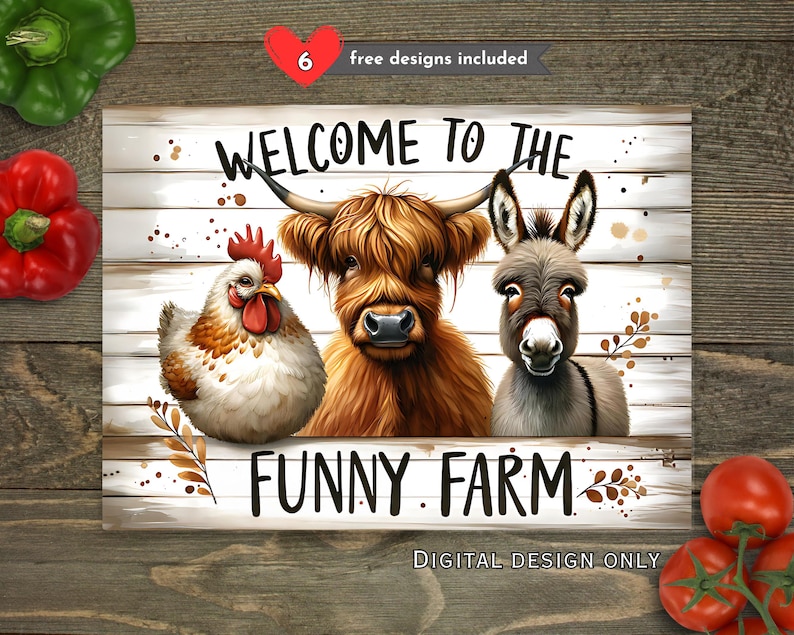 Welcome to the Funny Farm Kitchen Glass Cutting Board PNG, Farmhouse ...