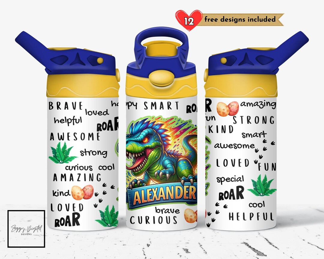 Custom Dinosaur Tumbler Wrap: T-rex Sublimation Design (digital ...
