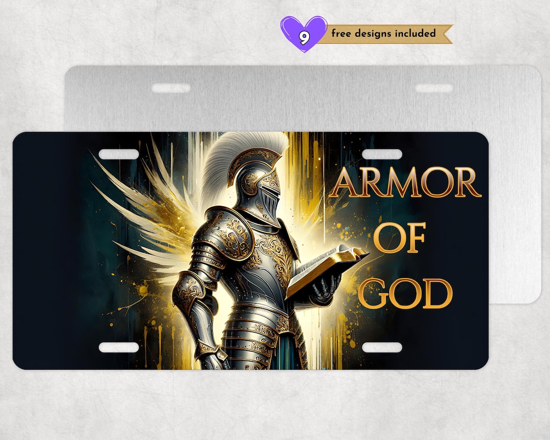 Armor of God Christian License Plate Sublimation Design Digital ...