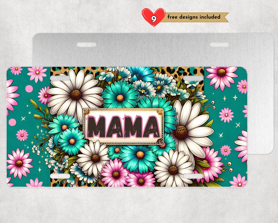 Mama License Plate Sublimation Design Digital Download PNG Instant ...