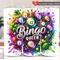 Bingo Night, Bingo Cards Tumbler Wrap, 20 Oz Skinny Tumbler Sublimation ...