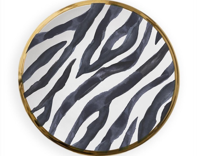 Zebra Collection by ROSCHER & CO Square Dinner Plate Set - Etsy
