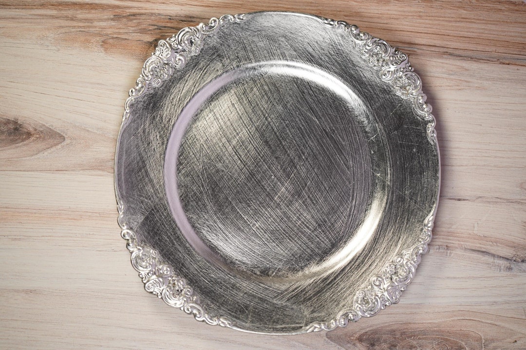 Set of 12 Vintage Silver Charger Plate - Etsy
