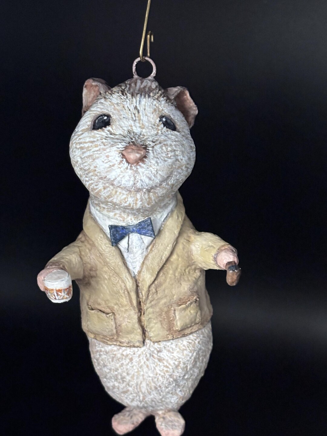 Hamster Ornament Hand Sculpted & Hand Painted Spun Cotton Original ...