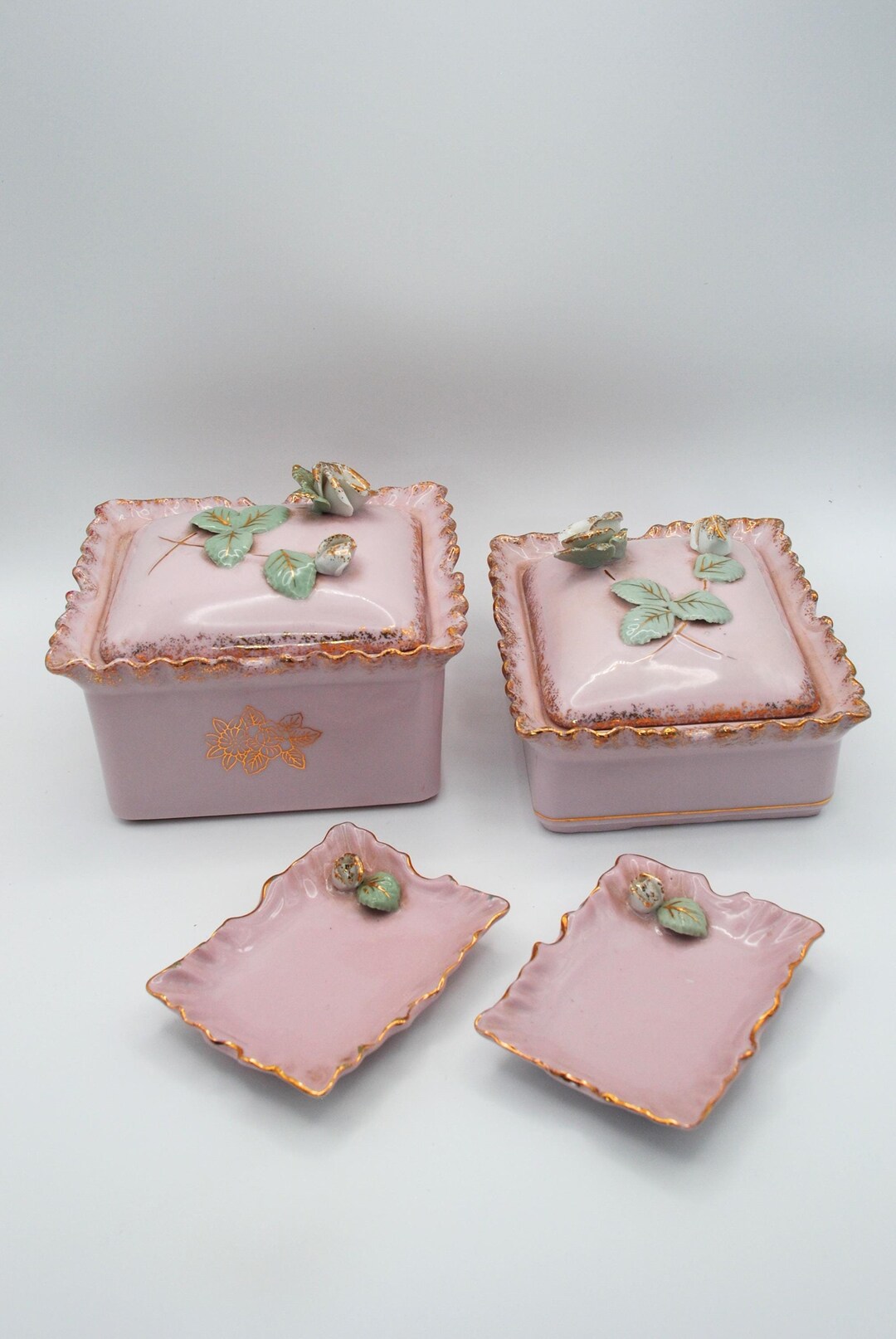 Porcelain 1940s Cigarette Box Ashtray Set - Etsy