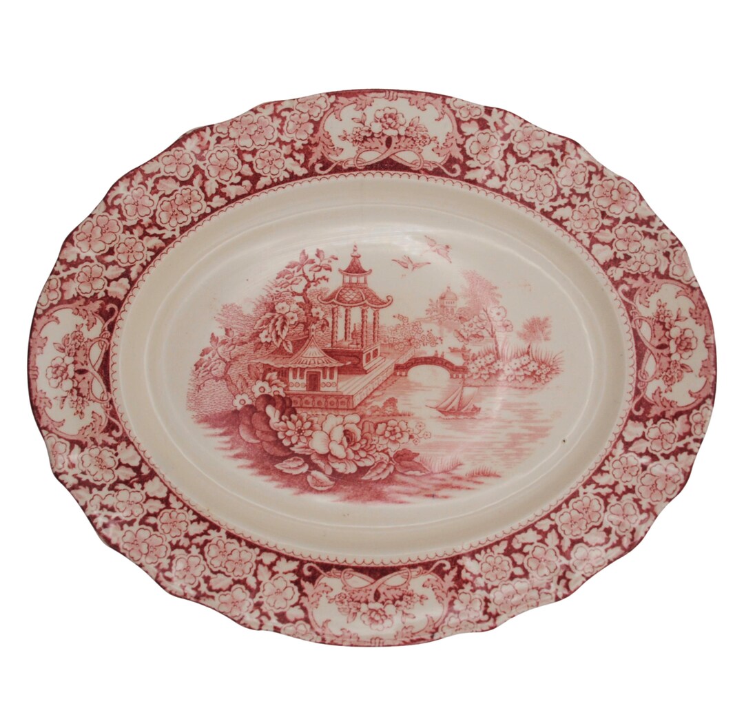 Vintage 1930s Swinnerton Olde Alton Ware Scalloped Edge Oval Platter - Etsy