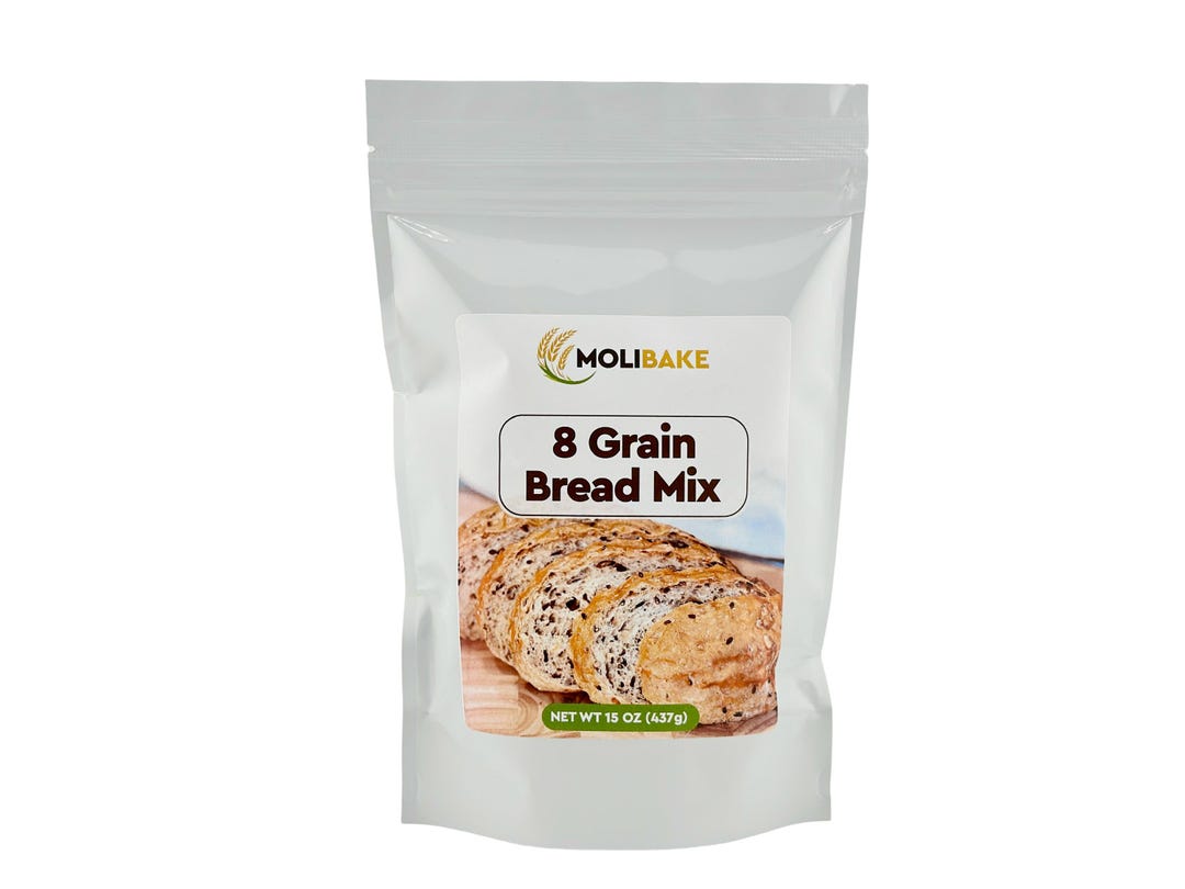 Molibake 8 Grain Bread Mix - All-natural Multigrain Baking Mix for Bread Machine and Oven - 15 ...