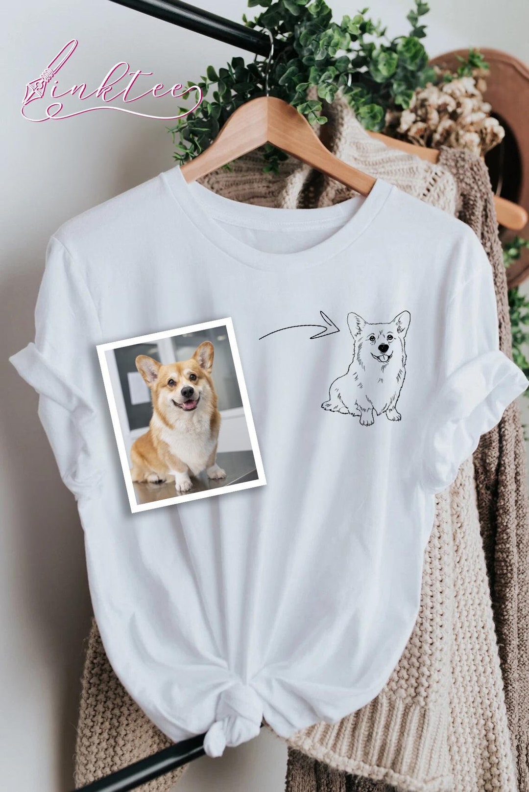 Custom Pet Shirt, Custom Line Art Shirt, Line Art Portraits, Dog ...