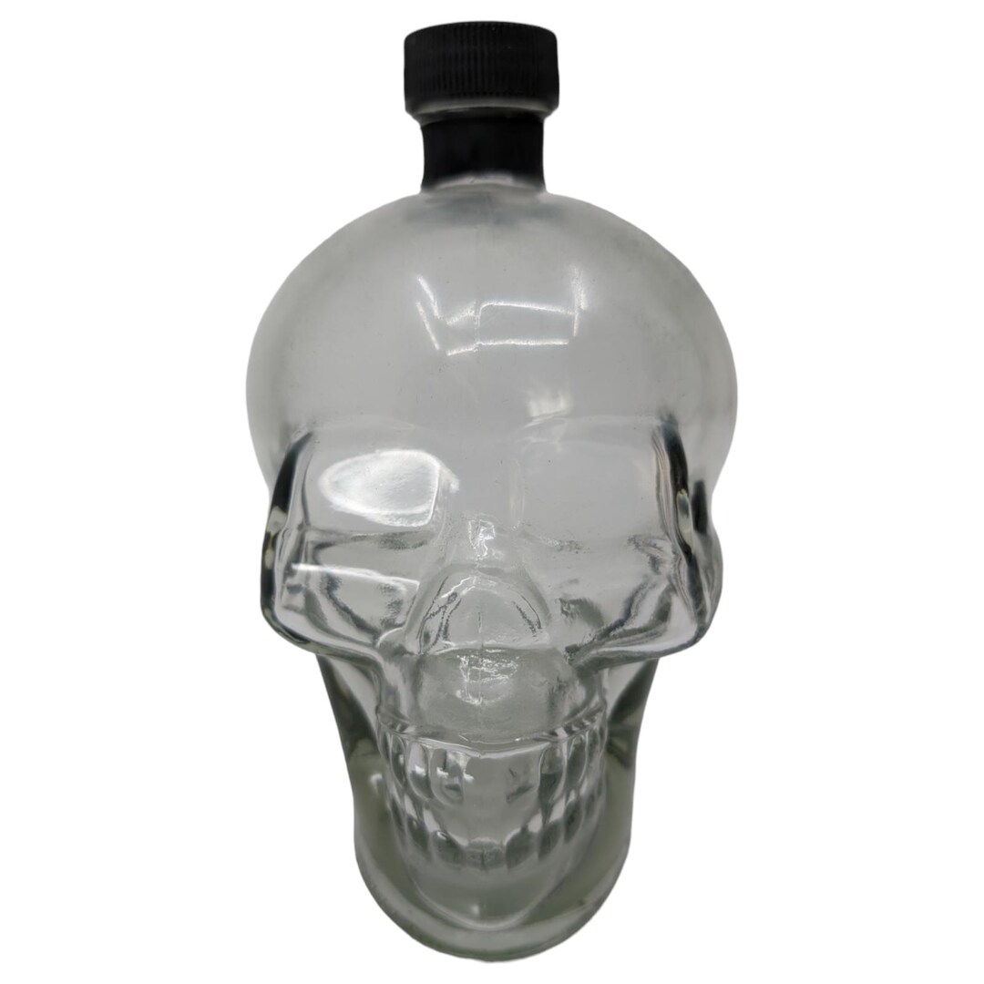 Crystal Head Glass Skull Empty Bottle 7" 17cm - Etsy