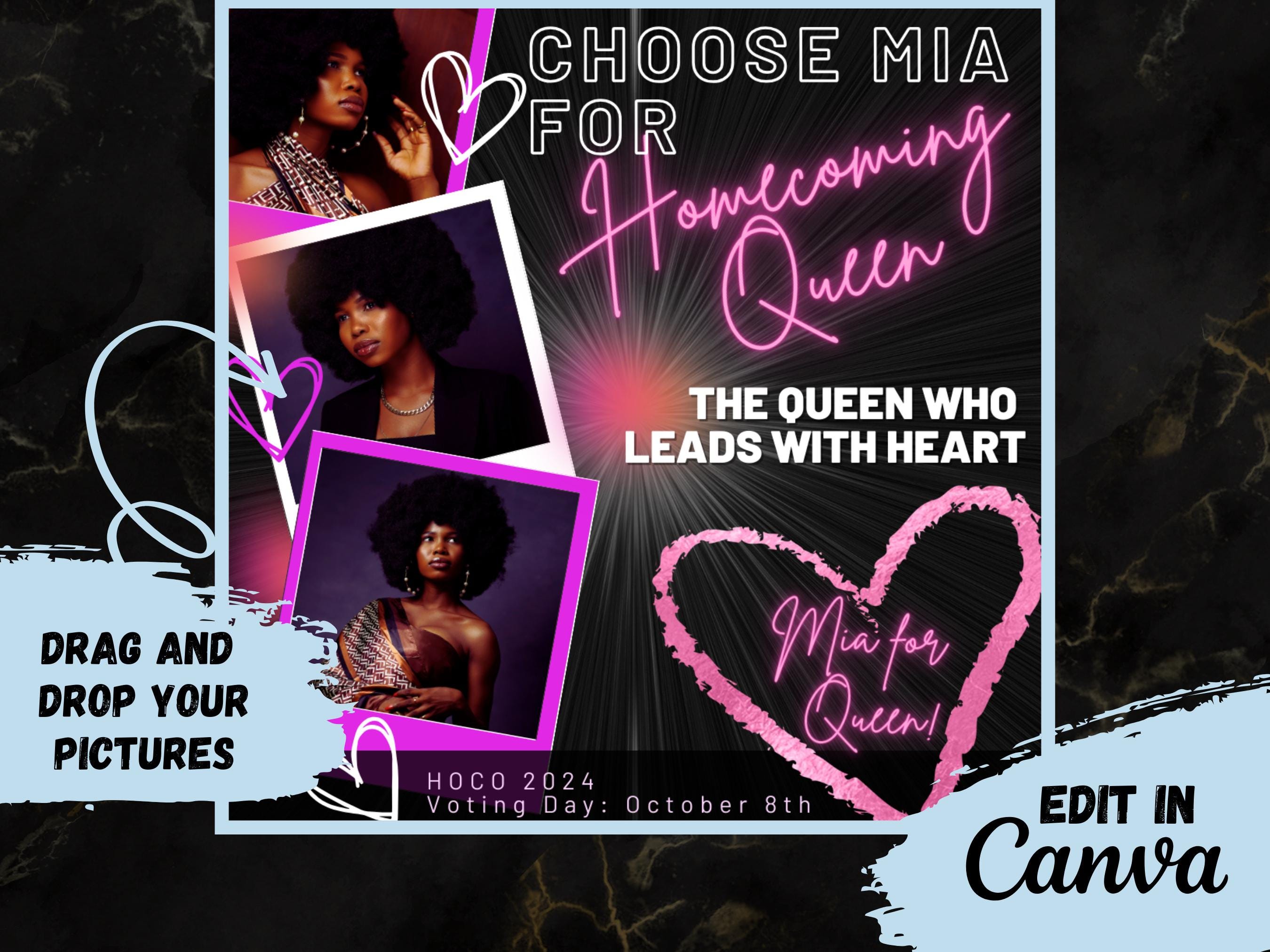 Homecoming Flyer Template, HOCO Flyer, Homecoming Campaign Flyer, Vote ...