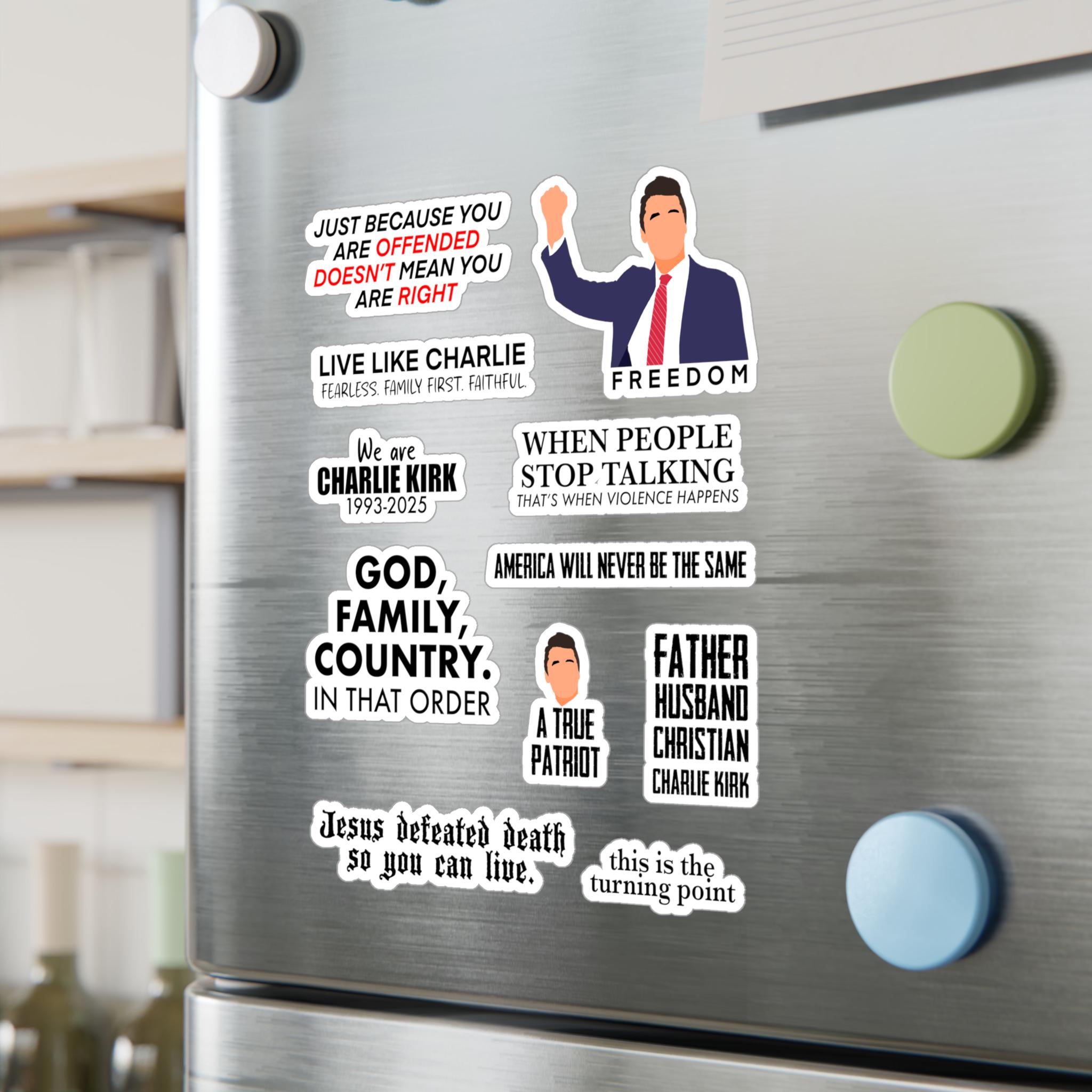 Charlie Kirk Quote Stickers: Fan Art Sticker Pack, Water Resistant - Etsy