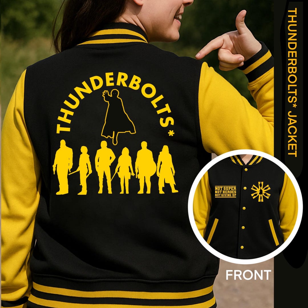 Thunderbolts Marvel Inspired Unisex Letterman Varsity Jacket (fan-art ...
