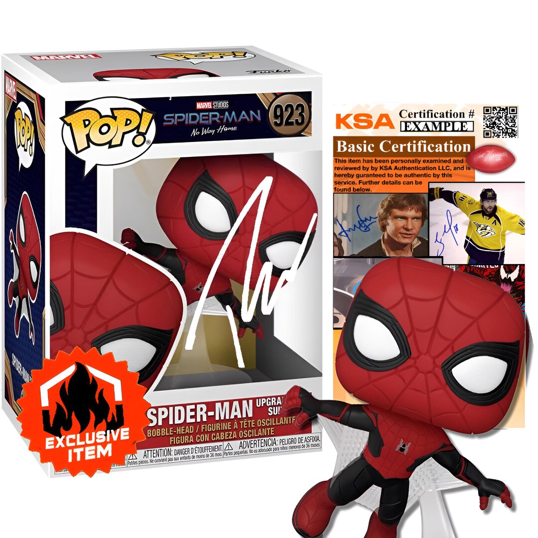 Tobey Maguire Autographed Spiderman Funko Pop Marvel Signature With COA ...
