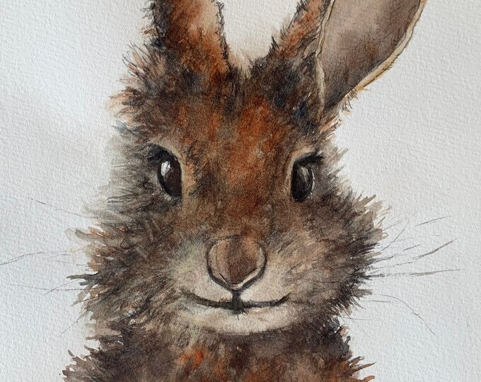 Original Bunny Painting in Watercolor Original Watercolor Painting of ...