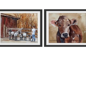 Thanksgiving Art- Urban Farmhouse Print- Nursery Farm Art- Farm Animal ...