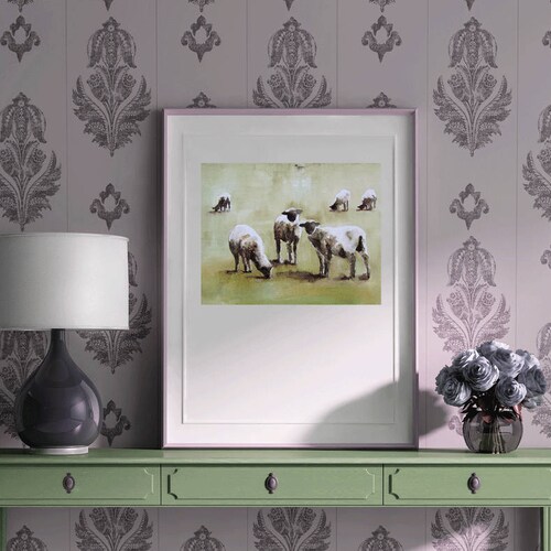 Spring Decor. Painting of Sheep in Watercolor. Sheep Art - Etsy