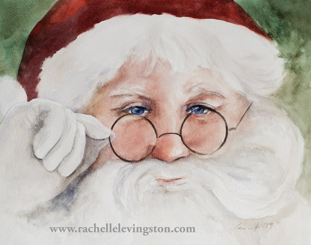 Watercolor Santa Painting: Printable Christmas Decor (digital Download ...