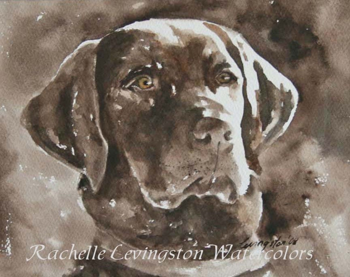 Chocolate Lab PRINT of Chocolate Lab Painting Lab Art Print | Etsy