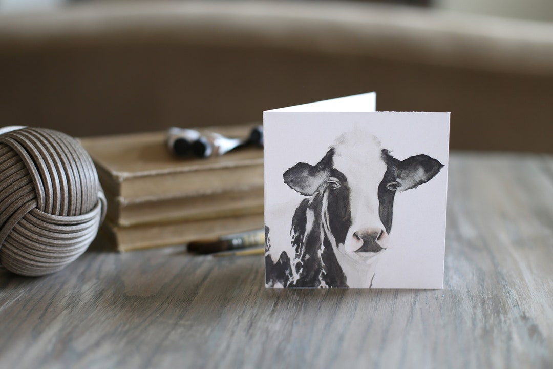 Printable Holstein Cow Card. PRINTABLE Cow Card. Instant DOWNLOAD Cow ...