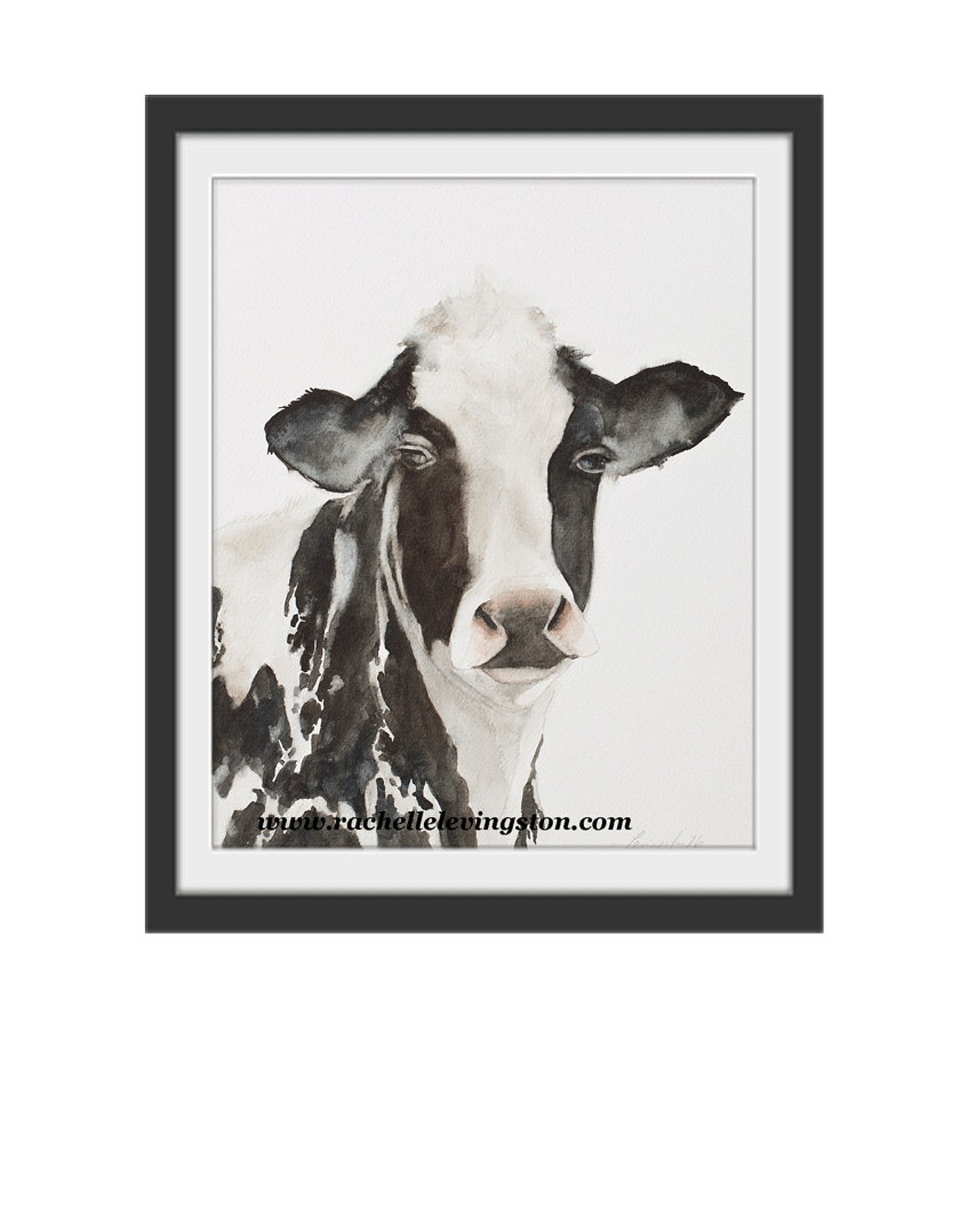 Holstein Cow Painting. Holstein Cow Print. Black and White COW - Etsy