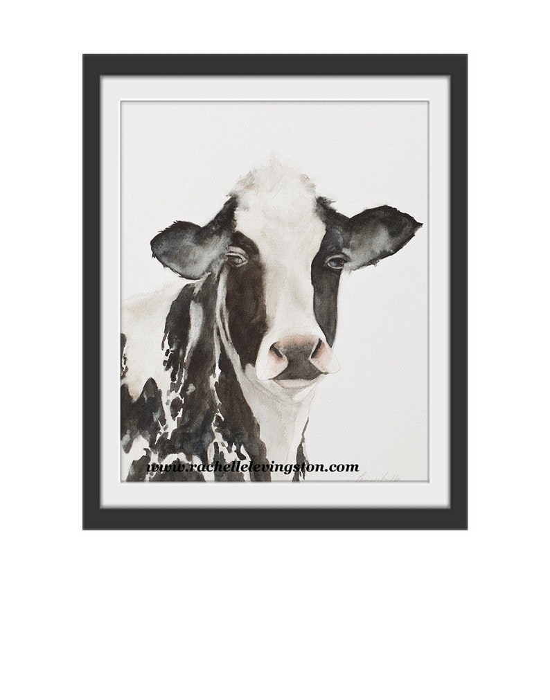 Holstein Cow Painting. Holstein Cow Print. Black and White COW - Etsy