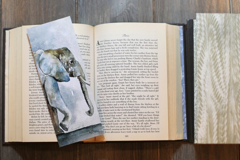 Printable Animal Bookmark. Printable Elephant Bookmark. | Etsy